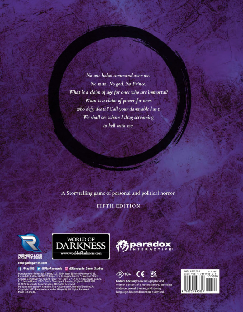 Vampire: The Masquerade Core Rulebook (5th Edition) | Minotaur.cz